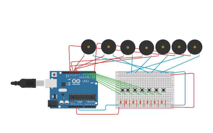 Circuit Design Musical Keyboard Tinkercad