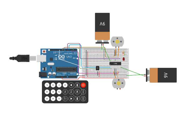 Circuit design MOTOR OF CHASIS - Tinkercad