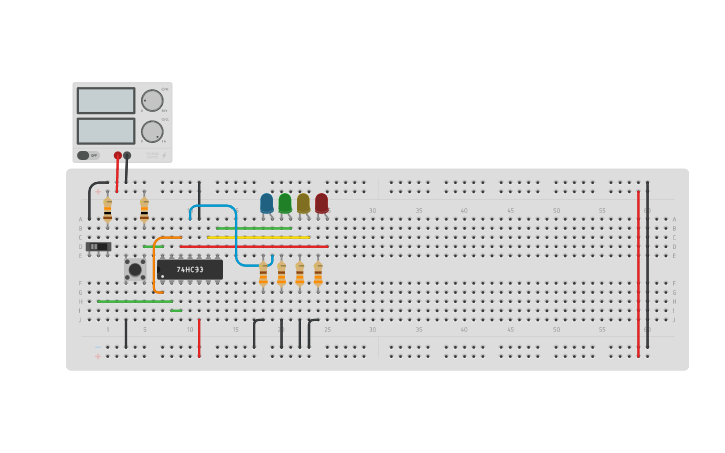 Circuit design Binarno brojilo - Tinkercad