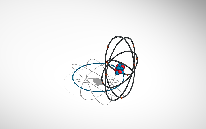 3D design Modelo Atomico de E.Rutherford:Elemento Fluor. - Tinkercad