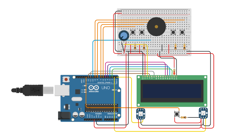 Circuit design Ping Pong Game - Tinkercad