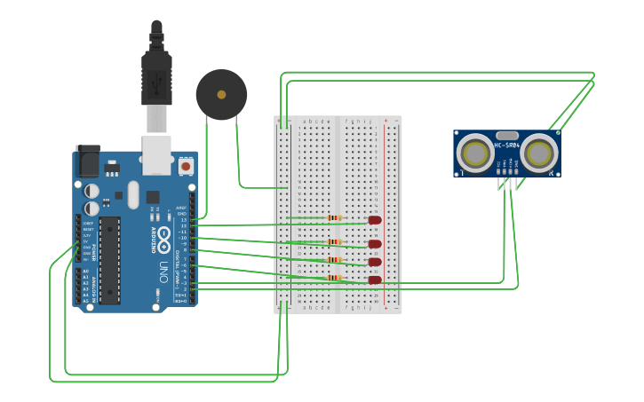 Circuit design Proximity sensor - Raúl García de las Heras - Tinkercad