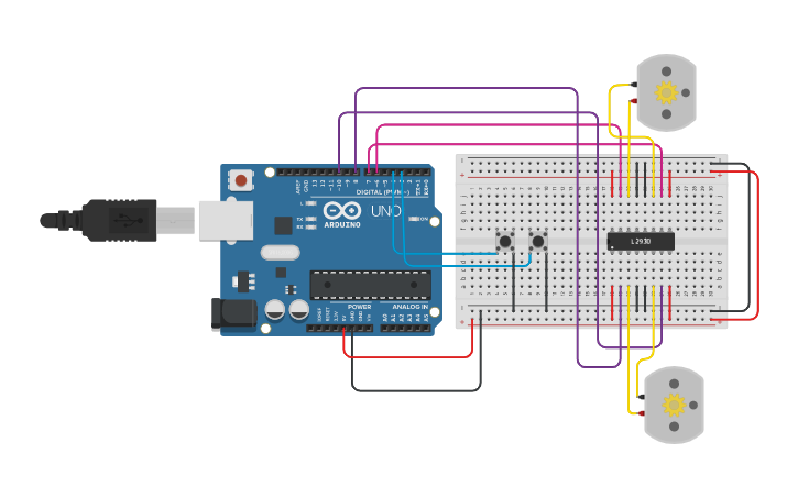 Circuit design motor controller | Tinkercad