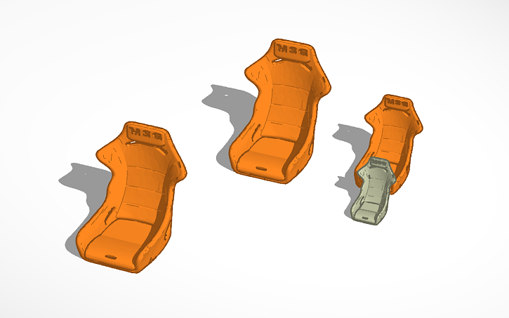 3D design 1/10th race seat - Tinkercad
