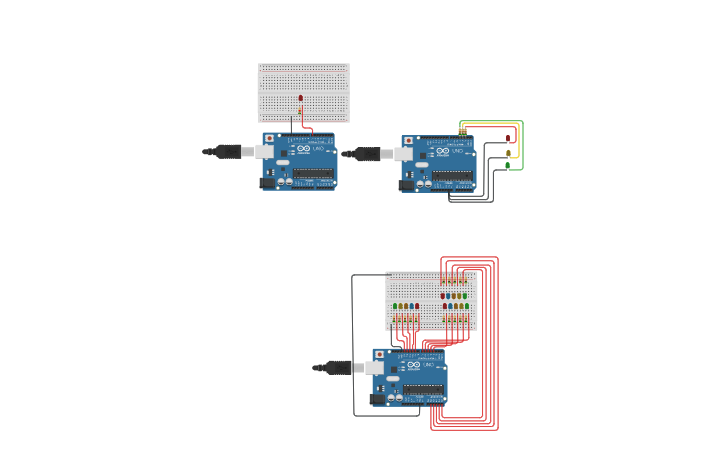 Circuit design Arduino, Leds, DDR y Puertos - Tinkercad Circuit design Arduino, Leds, DDR y Puertos - Tinkercad