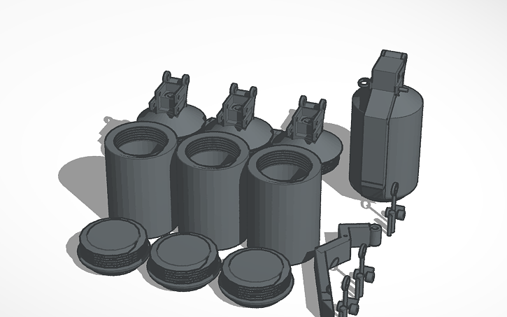 3D design Tactical Grenades - Tinkercad
