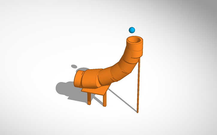 3D design ball goes through pipes - Tinkercad