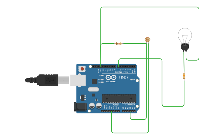 Circuit design Arduino with light sensitive sensor - Tinkercad Circuit design Arduino with light sensitive sensor - Tinkercad