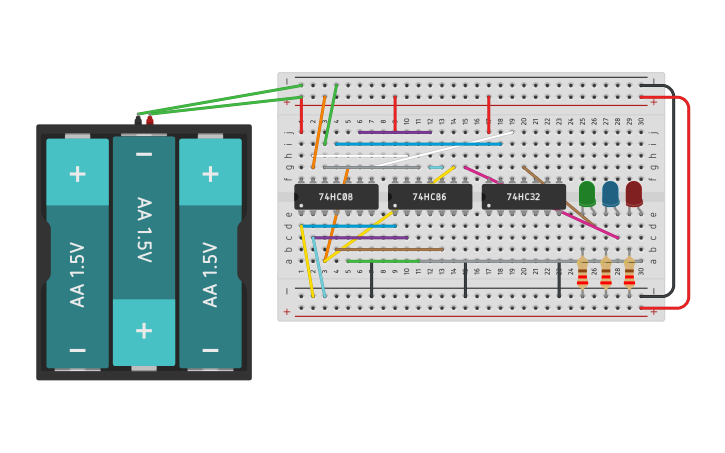Circuit design Copy of 2-Bit Full-Adder - Tinkercad