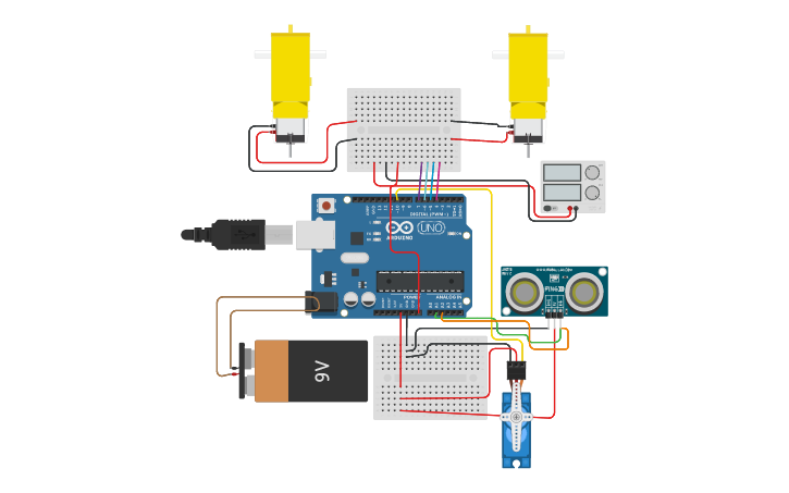 Circuit design Smart Car L298N - Tinkercad
