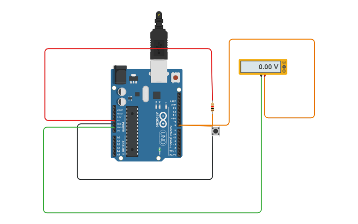 Circuit design Entradas digitales Arduino | Tinkercad