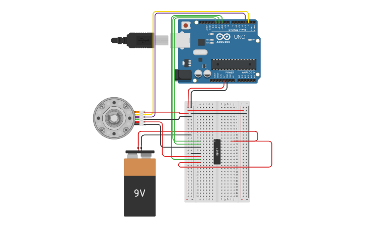 Circuit design DC Motor with encoder - Tinkercad Circuit design DC Motor with encoder - Tinkercad