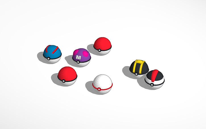 3D design pokemon balls - Tinkercad