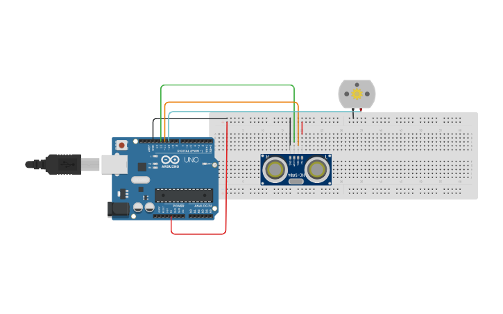 Circuit design Arduino sensor con motor Camila García | Tinkercad