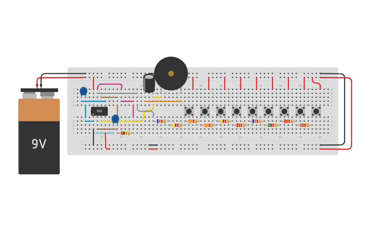 Circuit design Piano - Tinkercad