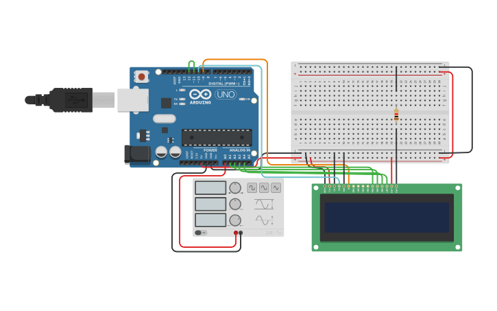 Circuit design Monitor de frecuencia - Tinkercad