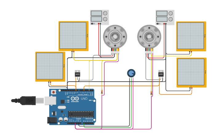 Circuit Design Codeur Sur Montage Nmos Tinkercad