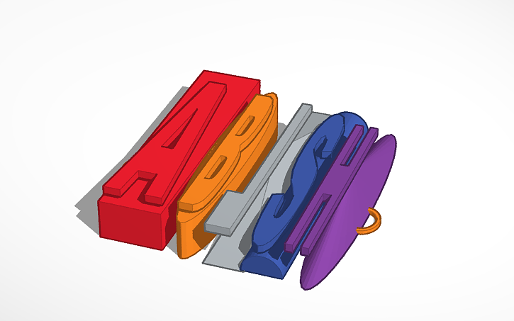 3D design Letters of family key ring | Tinkercad