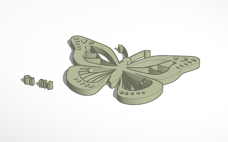 3D design butterfly - Tinkercad
