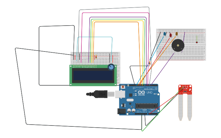 Circuit design Program 5: Soil Moisture Sensor - Tinkercad