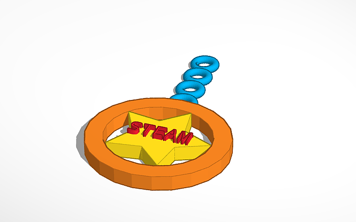 3D design steam keychain - Tinkercad