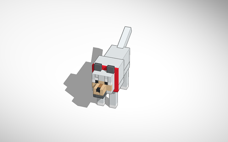 3D design Minecraft Dog - Tinkercad