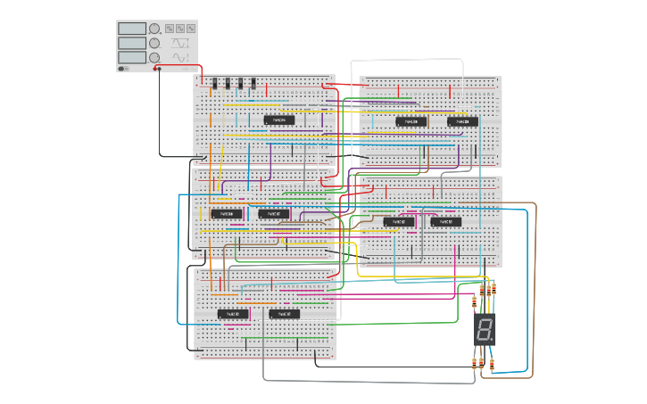 Circuit Design 7 Segment Display Without Decoder Ic Tinkercad 