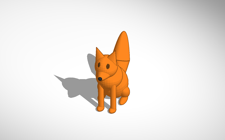 3D design Assignment 1 - Fox Sitting - Tinkercad