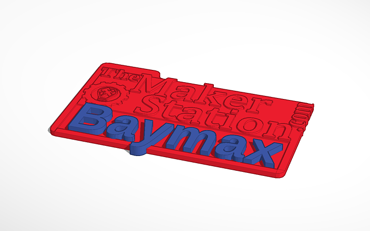 3D design Baymax Nametag badge | Tinkercad