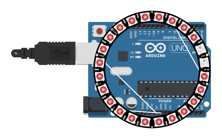 Circuit Design Neopixel 24 Animation Tinkercad