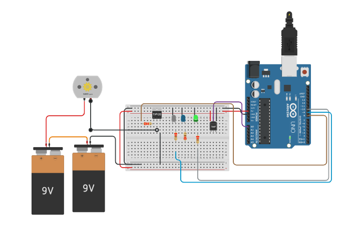 Circuit design Control de refrigeración con Arduino - Tinkercad