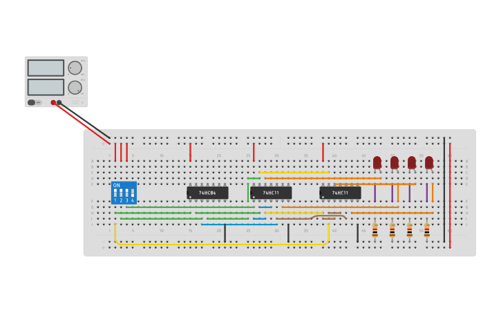 Circuit design Demux 1X4 - Tinkercad