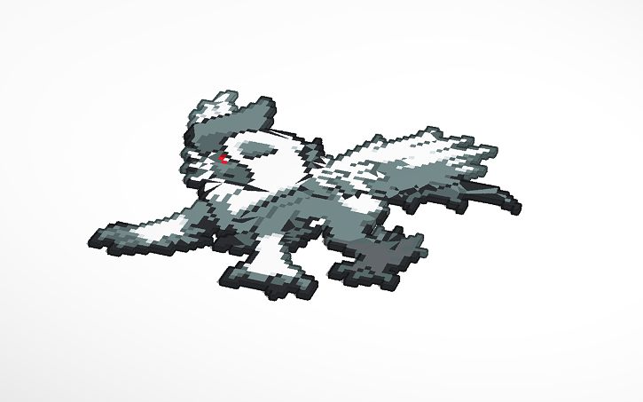3D design Mega Absol Pixel Art | Tinkercad
