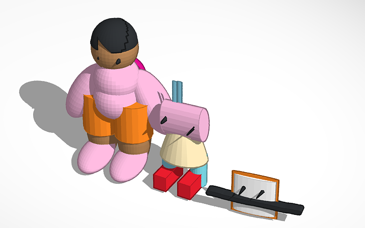 3D design BEAUTIFUL model of dORa THE explora and bo0ots - Tinkercad
