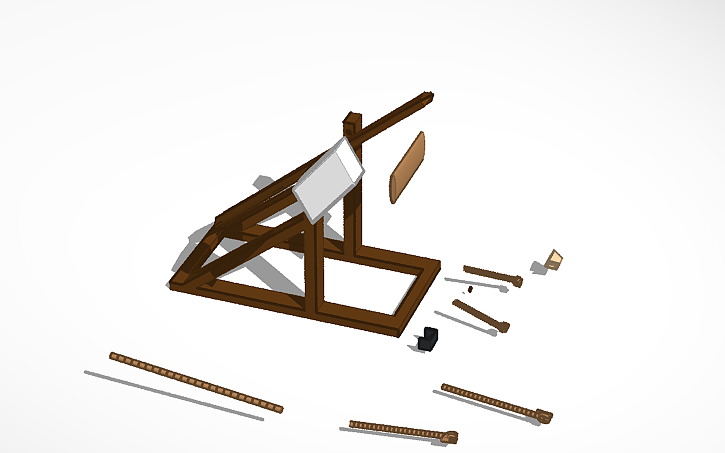 3D design Trebuchet drawing - Tinkercad