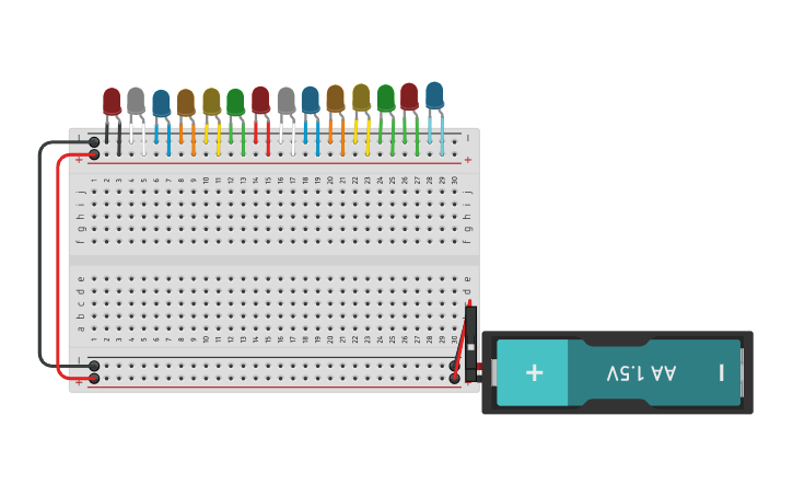 Circuit design LED Set - Tinkercad