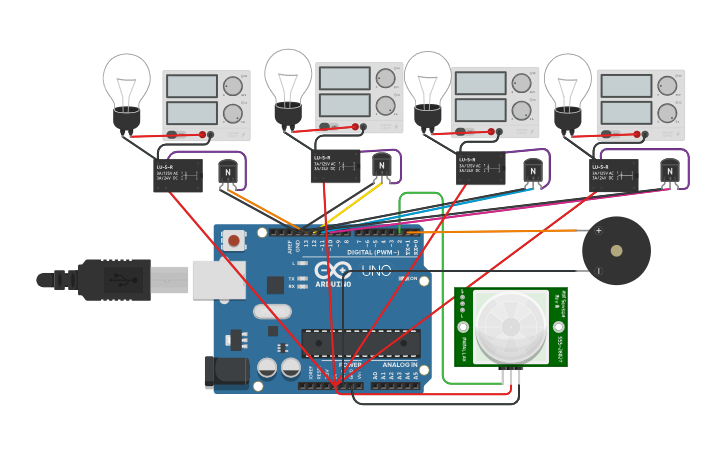 Circuit design circuito 1 primer parcial - Tinkercad
