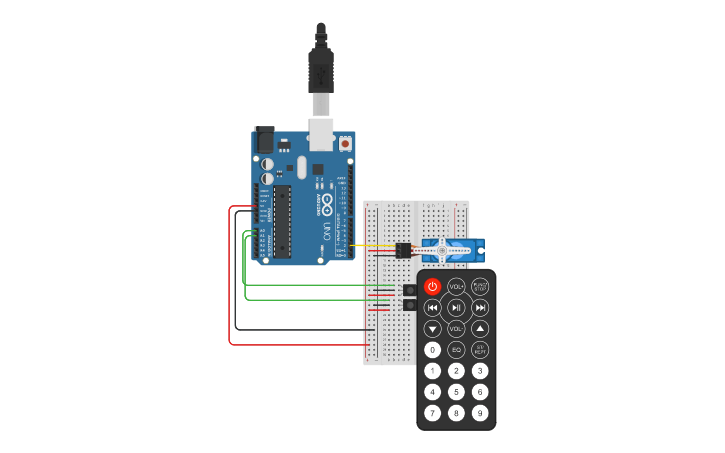Circuit design Yon Arroyo - circuito con sensores de infrarrojo - Tinkercad