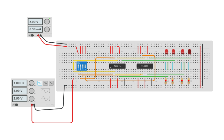 Circuit design Parallel In Parallel Out Shift Register - Tinkercad