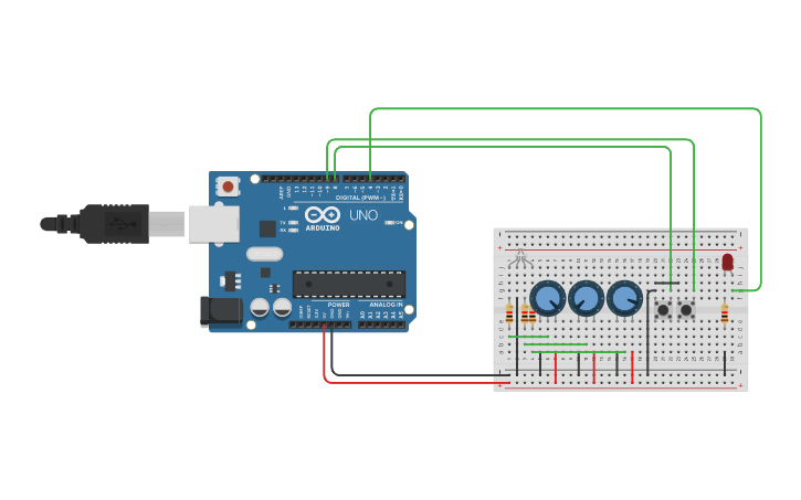 Circuit design Dioda RGB - Tinkercad