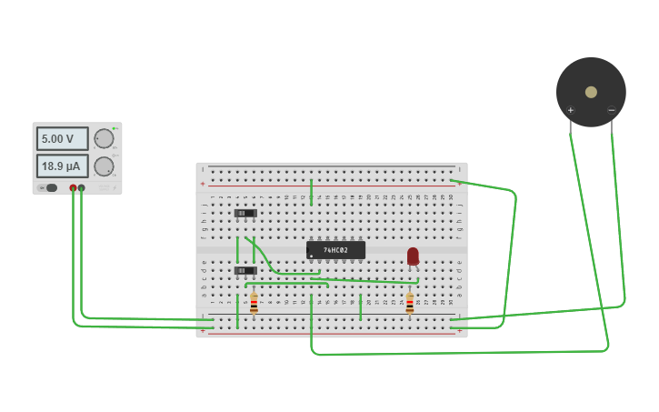 Circuit design Exp 3 : Design a multiplayer game trigger - Tinkercad