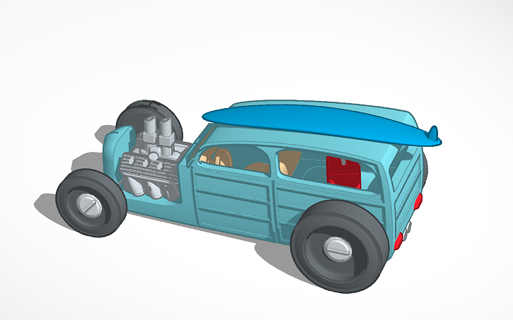 3D design Tinker Toy Sedan - Tinkercad