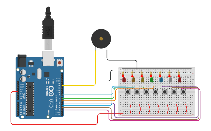 Circuit design piano | Tinkercad