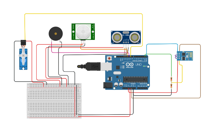 Circuit design Smart hand sanitizer - Tinkercad