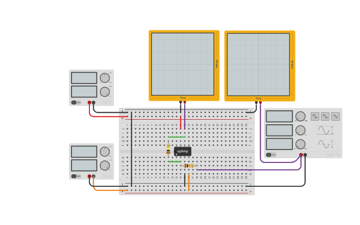 Circuit Design Inverting Amplifier Op Amp Tinkercad