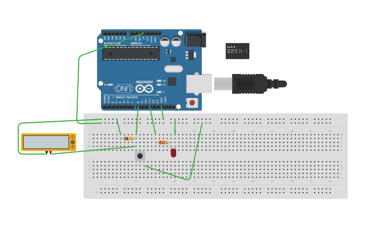 Circuit design Led Boton - Tinkercad Circuit design Led Boton - Tinkercad
