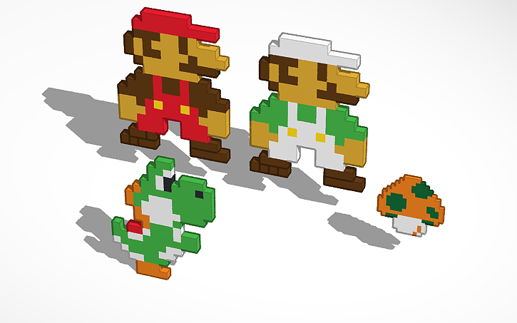 3D design Super Mario Bros. - Tinkercad