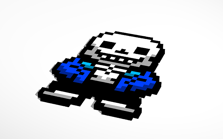 3D design Sans Pixel Art With Shading | Tinkercad