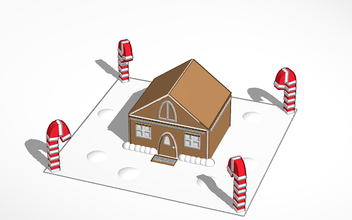 3D design Gingerbread House - Tinkercad