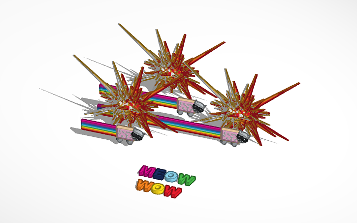 3D design Neon Cat Attack | Tinkercad